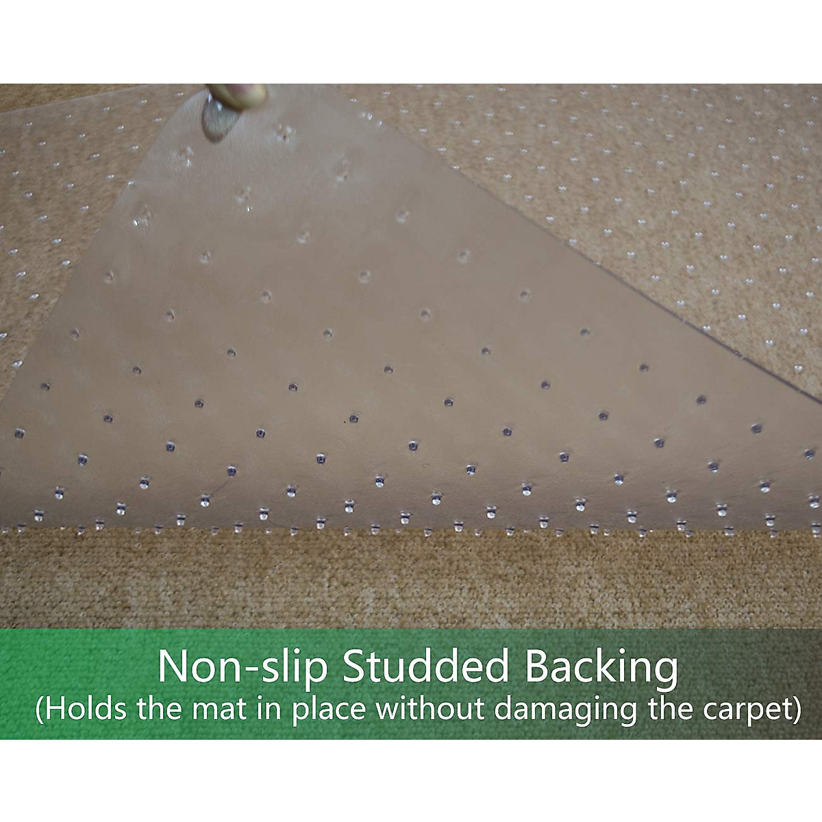 100pointONE Office Chair Mat for Carpets - Transparent Thick Floor Mats for Low, Flat and No Pile Carpeted Floors, with Grippers (48'' X 30'' Rectangle)