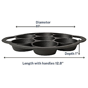 KUHA Biscuit Pan - Pre-Seasoned Cast Iron Skillet for Baking Biscuits, Muffins, Mini Cakes - with Silicone Trivet