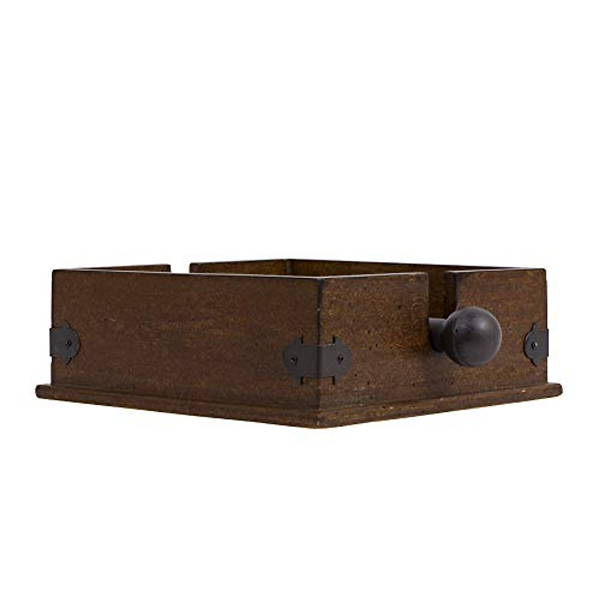 Square Wood Napkin Holder with Metal Bar