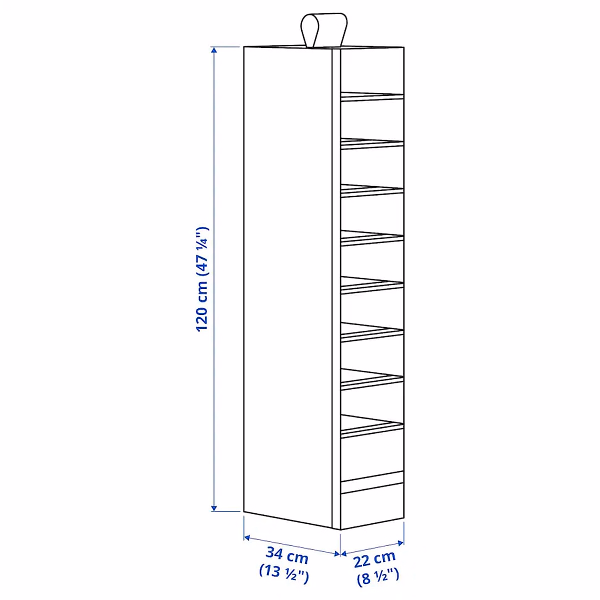 Ikea Storage organizer hanging 9 Compartments skubb White
