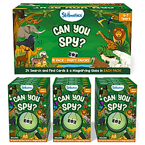 Skillmatics Party Favors (Pack of 15) - Can You Spy Animals Cards Set, Goodie Bag for Kids, Play Search & Find Educational Games, Gifts for Girls, Boys Ages 4, 5, 6, 7