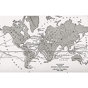 Posterazzi DPI12280793LARGE Map of The World Showing The Routes of Navigators to America and India from 1492-1600. from The History of Our Country, Published 1899 Photo Print, 34 x 22, Multi