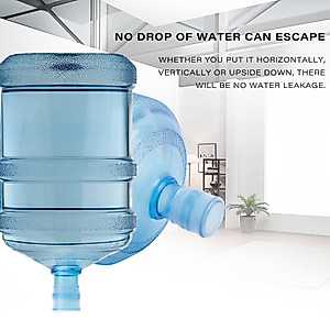 2 Pack Original 5 Gallons Water Jug Cap, Fits 48mm|53mm|55mm Screw Tops|Threaded Tops, Reusable Universal Silicone Water Bottle Caps Non-Spill Top Lid Cover with Storage Box