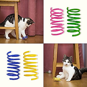 AGYM Cat Spring Toys, 30 Pack Cat Spiral Springs for Indoor Cats, Colorful & Durable Plastic Spring Coils Attract Cats to Swat, Bite, Hunt, Interactive Toys for Cats and Kittens