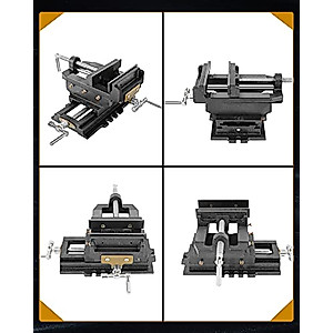 GYZJ 𝟔" 𝐂𝐫𝐨𝐬𝐬 𝐒𝐥𝐢𝐝𝐞 𝐕𝐢𝐬𝐞 Drill Press Milling Vise, 𝟔 in Jaw Width, 𝟔.𝟏 in Max Jaw Opening, Bench Mount Clamp Machine Vice Holder Clamping Tool for CNC Woodworking Milling Machine