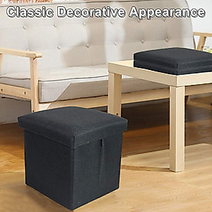 Cosaving 30 inches Folding Storage Ottoman Storage Cube Seat Foot Rest Stool with Memory Foam for Space Saving, Square Ottoman 30x15x15 inches, Teal