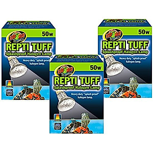 Zoo Med Repti Tuff Splashproof Halogen Lamps 50 Watts (3 Pack)