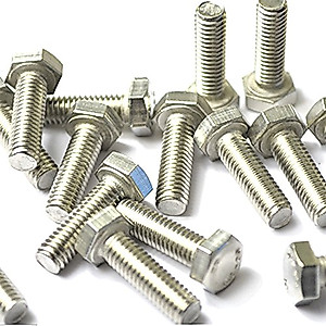 M4x20 Stainless Steel Hex Head Screws/Bolts,Full Thread,Pack of 50-Piece