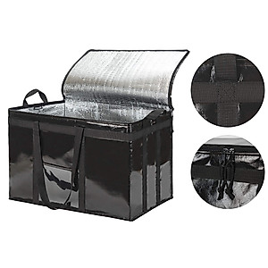 NZ Home Food Delivery Bags, Insulated Reusable Grocery Bags | Ideal for Uber Eats, Instacart, Doordash, Grubhub, Postmates, Restaurant, Catering, Grocery Transport | Dual Zipper