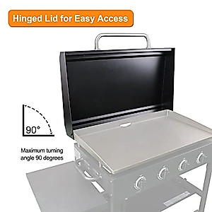Grisun Hinged Lid for Blackstone 36 inch Griddle, Heat Resistant Powder-coated Steel Griddle Lid for Blackstone 1554,1565,1560,1818,1825,1836,1841,1863,1866,1984,2122, Handle for Easy Lift