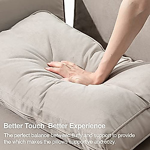 Belffin Velvet Back Cushion for Modular Sofa Rectangle Throw Pillows Soft Back Cushion (Grey)