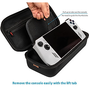 ButterFox Large Carry Case Bag For ASUS Rog Ally Handheld 2023 with Built-in Stand, Fits Charger, Large Accessories Pocket for 65W Battery Bank, Slim Mouse and HDMI Cable (Black/White)