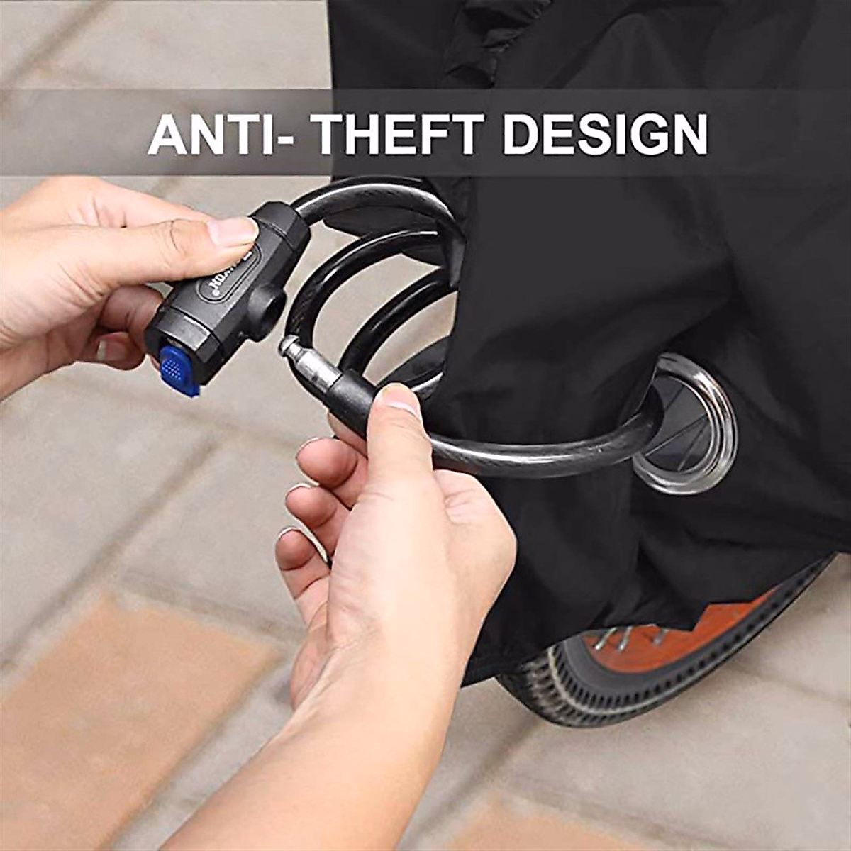 Bicycle Accessories Bicycle Bike Cover,Nylon Waterproof Snow Cover Rain UV Protector Dust Protector Scooter Bike Cover with Lock-Holes Storage Bag Bike Parts (Size : XLarge)