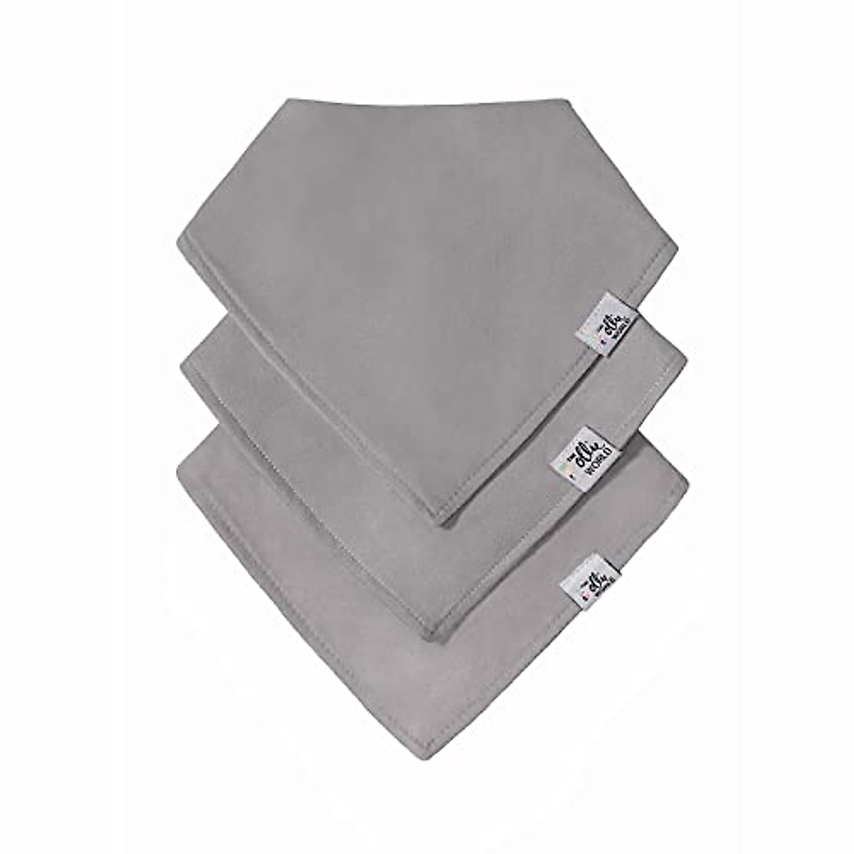 The Ollie Baby Bib -Moisture Wicking Keeps Skin Dry - Quickly Absorbs Liquid Drips (3-pack) (3-Pack Stone)