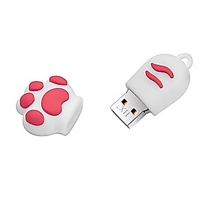 USB Flash Drives, 8GB / 16GB / 32GB / 64GB Waterproof USB 2.0 USB Memory Stick Data Storage Pendrive Thumb Drives (32GB, White Paw)