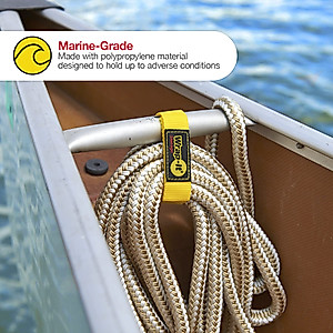 Quick-Straps by Wrap-It Storage - 12" (12 Pack) Yellow - Extension Cord Holder for RV and Boat Organizing
