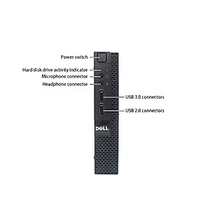 Fast DELL Optiplex 3020 Micro Desktop Computer Ultra Small Tiny PC (Intel Quad Core i5-4590T, 8GB Ram, 256GB SSD, WIFI, HDMI) Windows 10 Pro (Renewed)