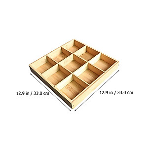 DOITOOL Wooden Dried Fruit Box Jiugongge Multifunction Snack Storage Container Sectional Tray Serving Dish Platter for Wedding Birthday Halloween Party Supplies