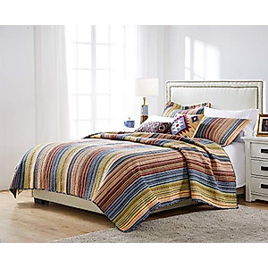 Greenland Home 100% Cotton Fashion Quilt Collection, Prewashed, Reversible Quilt Set, 3-Piece Full/Queen, Katy