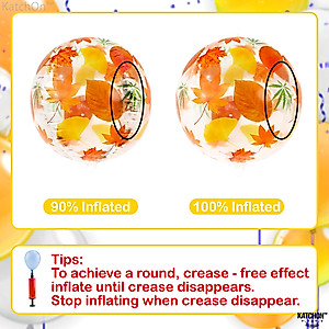 KatchOn, Happy Thanksgiving Balloons - Large 27 Inch, Pack of 6 | Big Transparent Fall Balloons - 22 Inch, Pack of 6 | Thanksgiving Foil Balloons | Thanksgiving Balloon Garland Kit, Fall Balloons