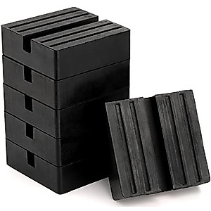 Yesland 6 Pack Universal Floor Jack Rubber Pad - Square Slotted Frame Jack Pad Adapter Black Anti-Slip Rail Pinch Weld Adapter for Car Lift, 3 Inch