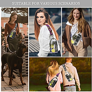 Long Keeper Clear Sling Shoulder Bag Stadium Approved Backpack Women Men Crossbody Chest Bag With Bohemia Adjustable Strap (Black)