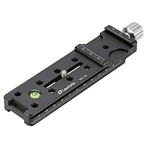 Leofoto NR-140 Nodal Slide Rail with Arca Clamp, 140mm Dual Arca Rail, 1/4" Camera Screw, Bubble Level