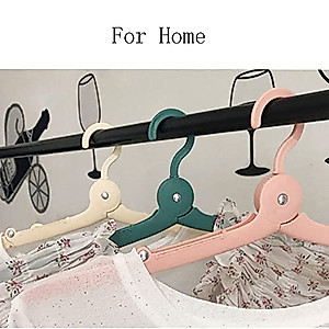 Foldable Hangers 3 Pack Portable Clothes Travel Hanger Clothes Drying Rack for Camping Home Travel - Rose