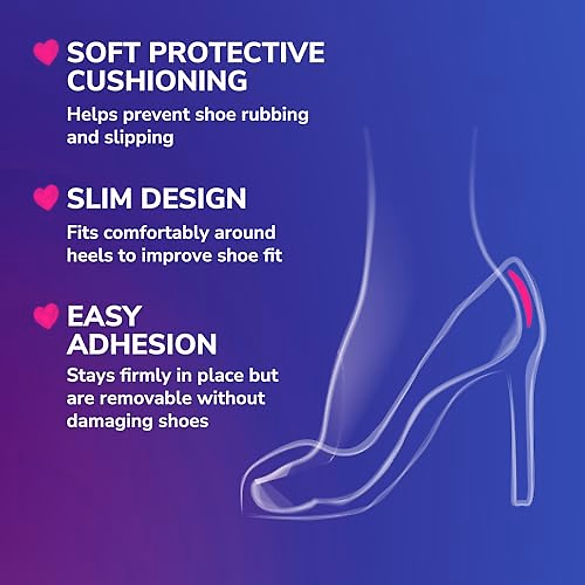 Dr. Scholl's® Love Your Heels & Flats Heel Liner Cushions, Helps Prevent Uncomfortable Shoe Rubbing at The Heel and Helps Prevent Shoe Slipping for Shoes That are Too Big, 3 Pair