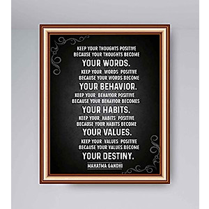 GANDHI Quotes Wall Art- "Your Destiny"- 8 x 10 Art Wall Print Art Ready to Frame. Modern Home Décor, Studio & Office Décor. Mahatma Gandhi Quotes Makes a Perfect Gift for Motivation, Zen & Inspiration