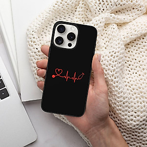 CHENYONAS Nurse Stethoscope Heartbeat Specially Designed for Iphone 15 Pro Max Protective Case-Silicone Protection 6.1/6.7 in Mobile Phone Case Black