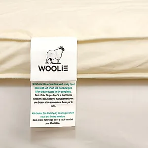 Woolie 100% Merino Wool Mattress Topper for Back Pain Relief Natural Handmade Merino Wool Pad 2 Inches Thick Cooling Breathable with 2 Elastic Straps, Ivory King 78x80 Inches