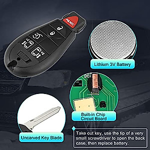 X AUTOHAUX 2pcs 433Mhz M3N5WY783X Replacement Keyless Entry Remote Car Key Fob for Dodge Grand Caravan for Chrysler Town and Country 6 Buttons with Door Key