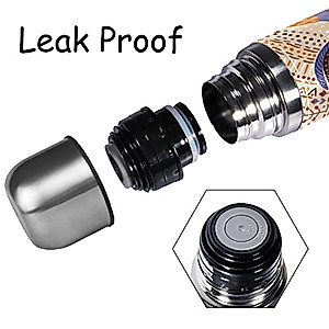 Seamless Art Cock Rooster Stainless Steel Water Bottle, Leak-Proof Travel Thermos Mug, Double Walled Vacuum Insulated Flask 17 OZ