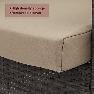 Solaste 4 Piece Outdoor Furniture Sets,Patio Conversation Sofa Wicker Chair with Cushion,All-Weather Rattan Sofa for Porch Backyard Outside Garden Lawn Yard,Grey