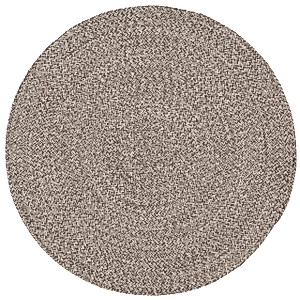 SAFAVIEH Braided Collection Area Rug - 3' Round, Ivory & Beige, Handmade Country Rustic Farmhouse Reversible Cotton, Ideal for High Traffic Areas in Living Room, Bedroom (BRD256B)