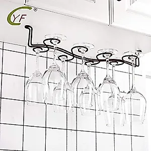 DBYAN Under Cabinet Wine Glass Rack Stemware Holder,Holds up to 8 Glasses Vintage Style Stainless Steel Wall-Mounted Hanging Wine Glass Hanger For Bar Home Cafe,Oil Rubbed Bronze