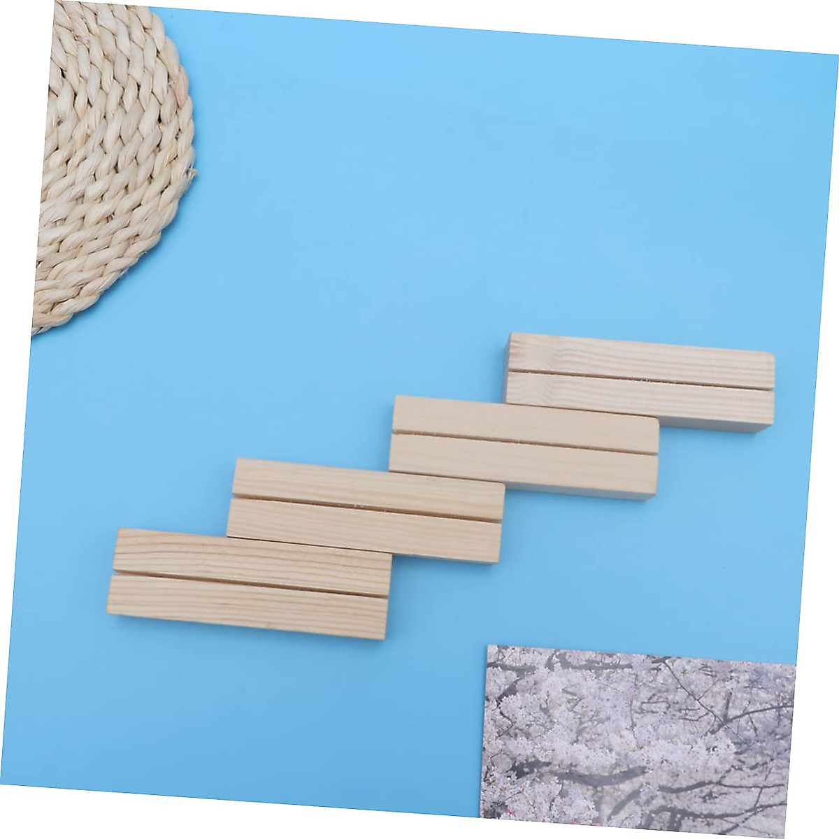 Gogogmee 10pcs Wooden Holder Photo Holders Wedding Signs Sticky Notes Holder Card Flipper Logo Place Cards Table Card Display Stands Rustic Table Number Holders The Sign Table Signs