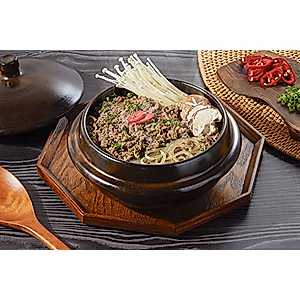 Ttukbaegi Pot With Lid 뚝배기 Korean Pot Ramen Pot Stone Clay Pots For Cooking Korean Pot Ceramic Cooking Pot Korean Stone Pot Korean Bowl Onggi Kimchi Pot (Large 30oz) Ttukbaegi Pot With Lid 뚝배기 Claypot