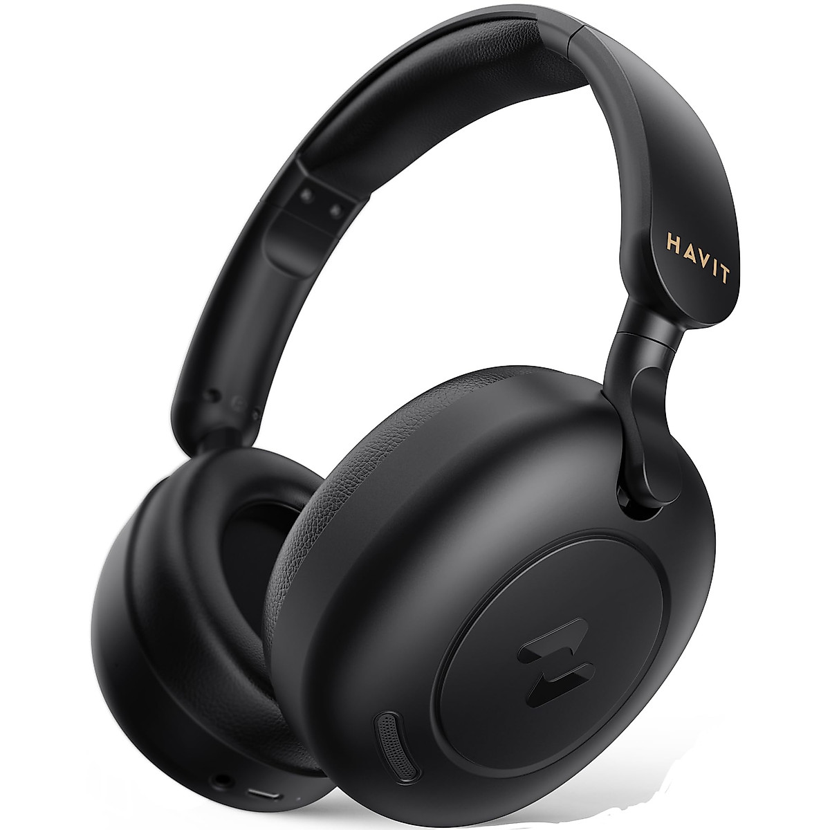 havit H655BT Hybrid Active Noise Cancelling Headphones for Airplane Travel, Wireless Over Ear Bluetooth Headphones, 76H Playtime, Hi-Res Audio, Super Bass via App, 5 Mic for Noise Cancelling