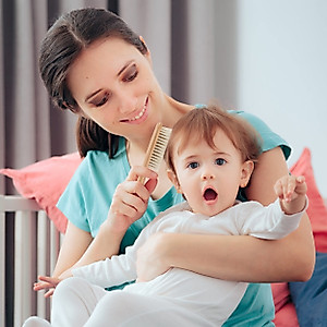 Mr. Pen- Baby Brush and Comb Set, 3Pcs, Wooden, Baby Hair Brush, Cradle Cap Brush, Baby Brush Set for Newborns, Infant Hair Brush, Baby Comb and Brush Set, Newborn Hair Brush, Baby Brushes for Hair