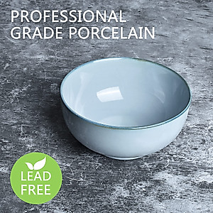 Bosmarlin Ceramic Bowl Set of 4, Dishwasher and Microwave Safe (5.75 Inches, Grey)