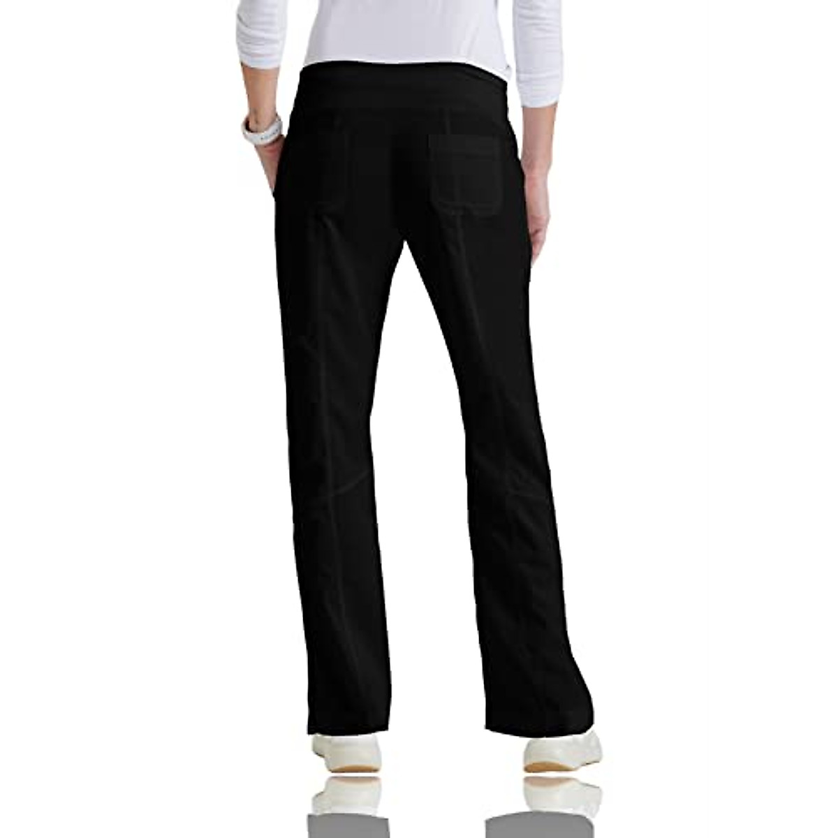 Grey's Anatomy 4276 4 Pkt Yoga Knit Waistband Pant (Black, Medium)