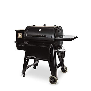 PIT BOSS PB850G Wood Pellet w/Fitted Grill Cover and Folding Front Shelf Included, 850 sq. inch, Black