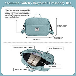 Weekender Bags for Women with Toiletry Bag, Travel Duffel Bag with Wet Pocket & Trolley Sleeve, Overnight Carry On Tote Bag Sports Gym Bag,Pale Blue