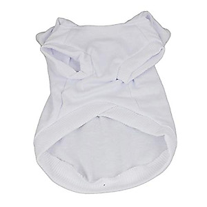 DennyBella Pet Basic Hoodie T-Shirt Dog Blank Clothes Sweatshirt (X-Large, White) for Small Dog