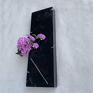 StonePlus Natural Marble Smooth Storage Countertop Tray for Seasonings, Utensils, Candles,Perfume (Black Marquina)