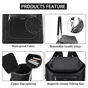 LAPOLAR Travel Backpack, Business Travel Laptop Backpack for Men, 15.6 inch Computer Bag Flap Backpack