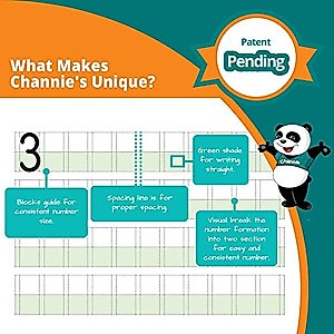 Channie’s Visual Two Sided Large Dry Erase Alphabet & Numbers Poster Board, Use in Classroom and Homeschool; Size 22” x 17”, Ages 3 and Up, PreK – 2nd