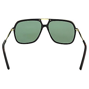 Gucci GG0200S 001 Black/Gold GG0200S Square Pilot Sunglasses Lens Category 3